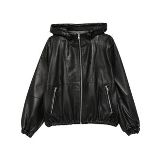 Tela Tanner Lammleder Kapuzenjacke - - Jackets - Damen - Schwarzk - S