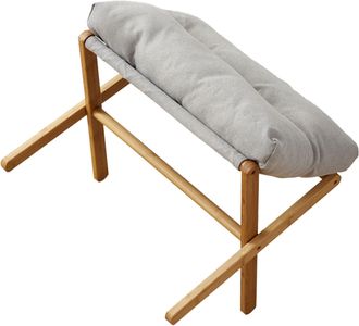 CHICIRIS CHICIRIS Moderner Fu&szlig;hocker mit Weichem X-Bein-Kissen, Multifunktionale Fu&szlig;st&uuml;tze f&uuml;r Wohnzimmer, B&uuml;ro, Phyllostachys Pubescens-Material (Grey)