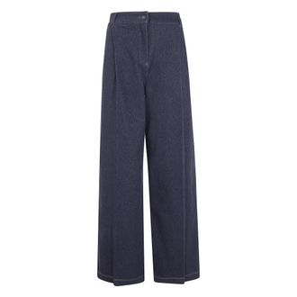 Max Mara Femme, Jeans, Bleu, Taille: 42 FR Mxpetereo Denim Jersey Pantalons
