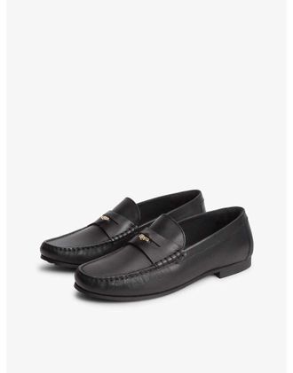 Tommy Hilfiger Mocassins en cuir &agrave; monogramme TH - Noir