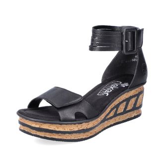 Rieker Damen Klassische Sandalen 68194, Frauen Sandalen,Sommerschuhe,Freizeitschuhe,offene Schuhe,Strandschuhe,schwarz (00),40 EU / 6.5 UK