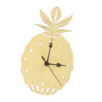 DOITOOL Wanduhr Aus Holz Im Nordischen Stil Ananasf&ouml;rmige Uhr Mit Ger&auml;uschlosem Uhrwerk F&uuml;r Wohnzimmer Und Schlafzimmer Dekorative H&auml;ngeuhr