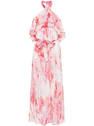Msgm robe longue à fleurs - Rose