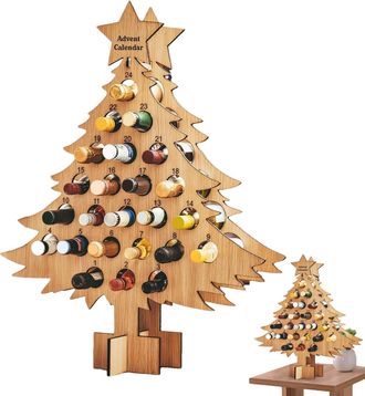 Generic Weihnachtsbaum-Adventskalender - Halten Sie 12 Weinflaschen und z&auml;hlen Sie den Countdown zur Weihnachtsdekoration | Weihnachtsbaumf&ouml;rmiger Countdown-W