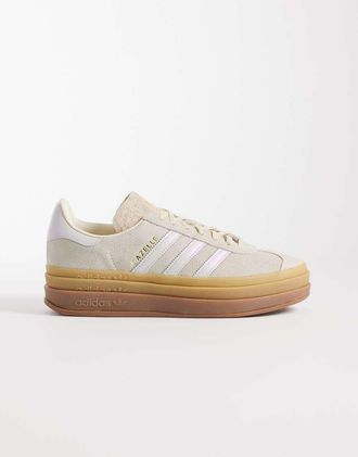 adidas Originals Gazelle Bold - Baskets - Blanc cass&eacute;/argent m&eacute;tallis&eacute;
