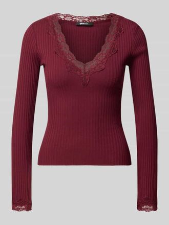 Gina Tricot Langarmshirt mit Spitzenbesatz