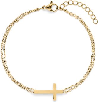 s.Oliver Bracelet - Elegantes Armband aus poliertem Edelstahl - gold - Ankerkette verstellbar bis 21 cm - wasserfest & hautfreundlich