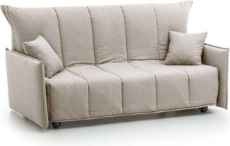 Talamo Italia Schlafsofa Alissa, 2-Sitzer-Sofa, 100% Made in Italy, Wohnzimmersofa mit Trolley-Öffnung, aus gepolstertem Stoff, mit Standard-Armlehnen, Cm