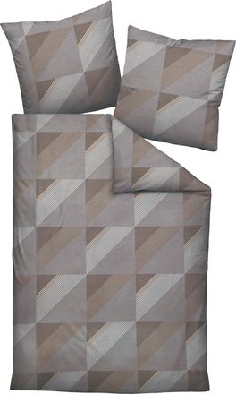 Janine Mako-Satin-Bettwäsche J.D. 135x200 cm + 80x80 cm Taupe