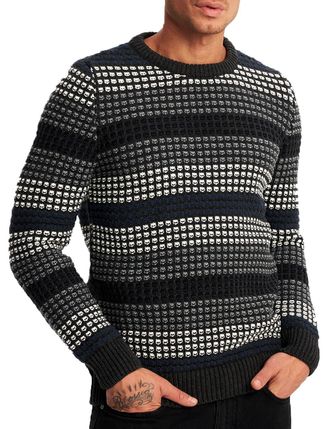 LEIF NELSON Strickpullover Herren Rundhals (Grau, Größe XXL) - Dünner Männer Strick Pullover für Winter & Sommer - Coole Crewneck Männer Pullover