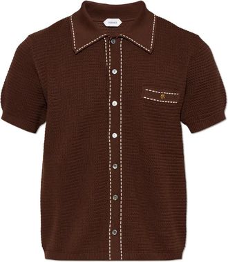 Versace Homme, Pulls, Brun, Taille: S Cotton Knit Shirt