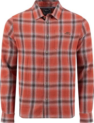 Weird Fish Broxton Hemd f&uuml;r Herren, Lang&auml;rmlig (Rostfarben)