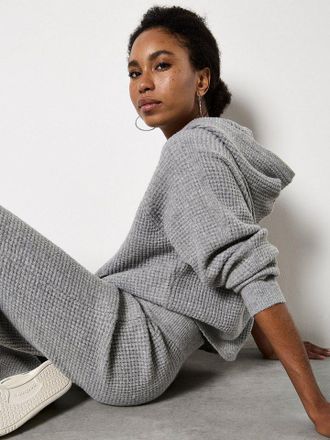 Apricot Strickpullover Strick-Hoodie mit Kanguru-Tasche