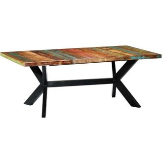 vidaXL Vidaxl - Table &agrave; d&icirc;ner 200x100x75 cm Bois de r&eacute;cup&eacute;ration solide