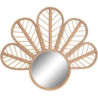 DKD Home Decor Dkd Home Decor - Miroir Rotin Miroir 69X2X60 Fleur Naturel Marron