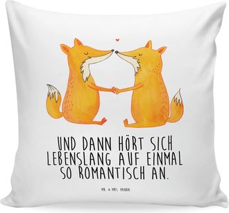 Mr. & Mrs. Panda 40 x 40 Kissen Füchse Liebe - Geschenk, Kissenbezug 40x40, Sofakissen, Dekokissen Sofa, Ehe, Dekokissen 40x40, Liebespaar