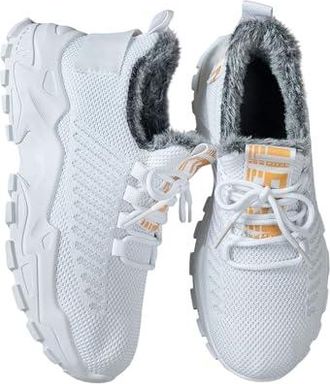 Generic Baskets Femme Chaussures dhiver avec Doublure en Peluche Lacets Chaussures de Course Semelle &Eacute;paisse Antid&eacute;rapante Chaude L&eacute;g&egrave;res Fitness Sport Sneake