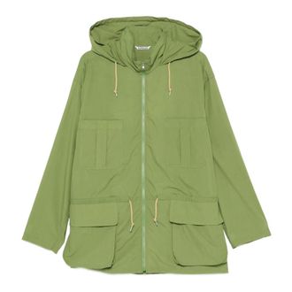 Auralee Superfeine Blouson-Jacke mit Kapuze aus Baumwoll-Rasengewebe - - Jackets - Herren - Gr&uuml;n - 2XL