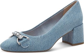 Marco Tozzi Damen Pumps mit Blockabsatz Vegan, Blau (Lt.Blue Jeans), 41 EU