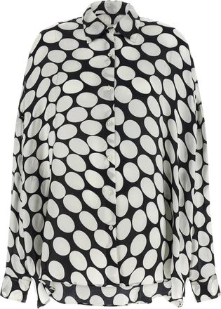 Dries Van Noten Femme, Blouses et Chemises, Multicolore, Taille: 40 FR Casia Shiny Viscose Shirt