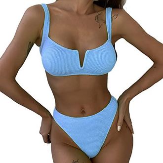 Generic Maillot De Bain Femme Amincissant Split Deux pièces Push Up Ensemble Split Bandage Bikini Maillots de Bain Maillots de Bain Maillots de Bain Tankinis 