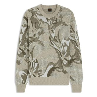 HUGO BOSS Afloralo Strickpullover - - Knitwear - Herren - Gr&uuml;n - S