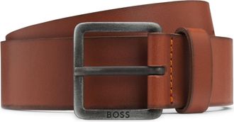 BOSS Herren Jeeko Sz40 Ledergürtel mit Logo-Schließe Braun 100