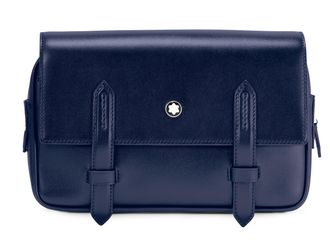 Montblanc Montblanc Navy Blue Leather Meisterst&uuml;ck Messenger Bag