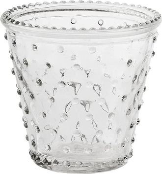 Matches 21 matches21 Glas Glastopf konisch mit Noppen und aufgesetzten Glasperlen Teelichtglas transparent 1 STK Ø 10x13 cm