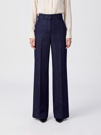 Gabriela Hearst Norman Palazzo-Hose mit hoher Taille aus Leinen und Denim