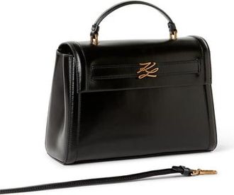 Karl Lagerfeld Sac &agrave; main uni en cuir