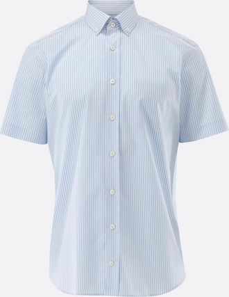 van Laack Gestreiftes Kurzarm Hemd mit Button Down