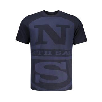 North Sails Homme, Tops, Bleu, Taille: 3XL T-shirt ras du cou en coton