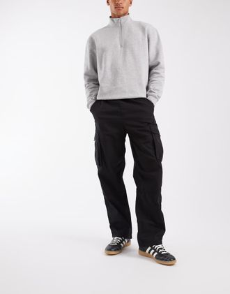 Hollister Y2k - Pantalon cargo baggy - Noir d&eacute;lav&eacute;