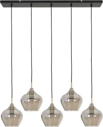 Light & Living Suspension - Rakel - bronze - verre verre fumé - - Light&living