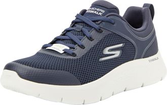 Skechers Herren Go Walk Flex Independent Sneaker, Marineblaues Synthetik-Textil, 45 EU