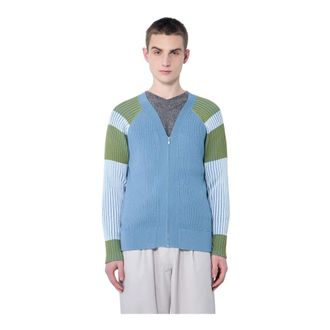 Kiko Kostadinov Ripp-Strickjacke mit Kontrastpaneelen - - Knitwear - Herren - Mehrfarbig - XL