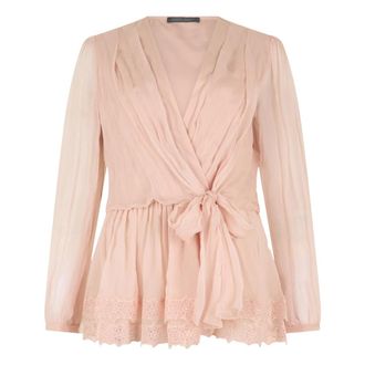 Alberta Ferretti Bluse mit Spitze - - Blouses & Shirts - Damen - Rosa - M