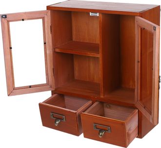 Artibetter EPIGEIST Landhausstil Holz Wandschrank Zweit&uuml;riger Aufbewahrungsschrank mit Vintage Farbe Rustikaler Wohnschrank f&uuml;r Schlafzimmer und Wohnzimmer Kompa