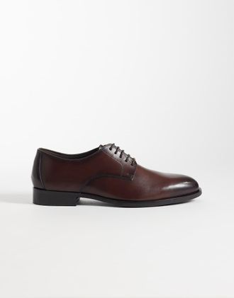 Asos Chaussures derby en cuir &agrave; lacets - Marron