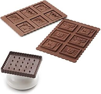 Silikomart | CKC12 Silikonform f&uuml;r COOKIE MONSTERS SLIM Pralinen, Antihaft, 6 Pralinen, 1er Pack Form f&uuml;r S&uuml;&szlig;igkeiten, Easy Choc, 47 x 57 mm, h 5 mm, Volumen 33 