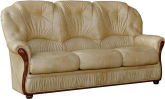 Vente-Unique Ledersofa 3-Sitzer - B&uuml;ffelleder - Beige - Daphne