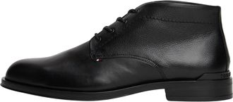 Tommy Hilfiger Herren Low Boot Stiefel Corporate aus Leder, Schwarz (Black), 41