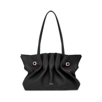 Ferragamo Schwarze Logostempel-Tasche - - Bags - Damen - Schwarzk - ONE SIZE