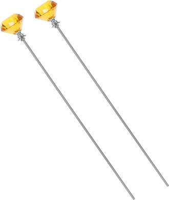 TOPBATHY Kristall Gartenstecker Metall 2 Stück Mit Funkelndem Kristallaufsatz Feenstab Dekoration Für Blumentöpfe Und Außendekor