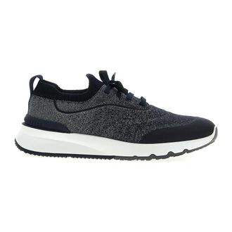 Brunello Cucinelli Low-top Baumwollstrick-Sneakers - - Shoes - Herren - Grau - 46 EU