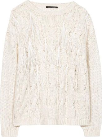 Luisa Cerano Femme, Pulls, Beige, Taille: 42 FR Pull Cable
