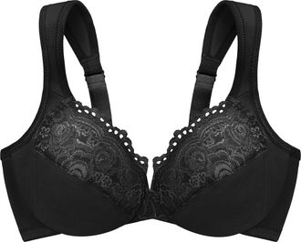 Glamorise Tief geschnittener WonderWire-BH mit Spitze