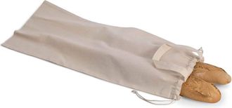 noTrash2003 Brotbeutel aus Bio Baumwolle für Baguette oder Stangenbrot mit Henkeln und Zugbandverschluss zum Öffnen und Schließen (3er)