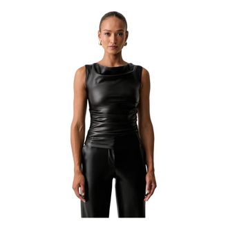 Patrizia Pepe Drapierte Bluse - - Tops - Damen - Schwarzk - S